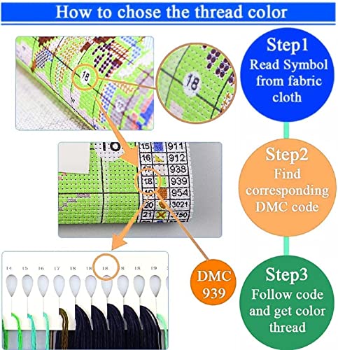 Magxvouy Beginners Cross Stitch Stamped Kits Full Range of Embroidery Starter Kits for Adults DIY 11CT Cross Stitches kit Embroidery Patterns Needlepoint Kits-Ocean World 15.7x19.7 inch