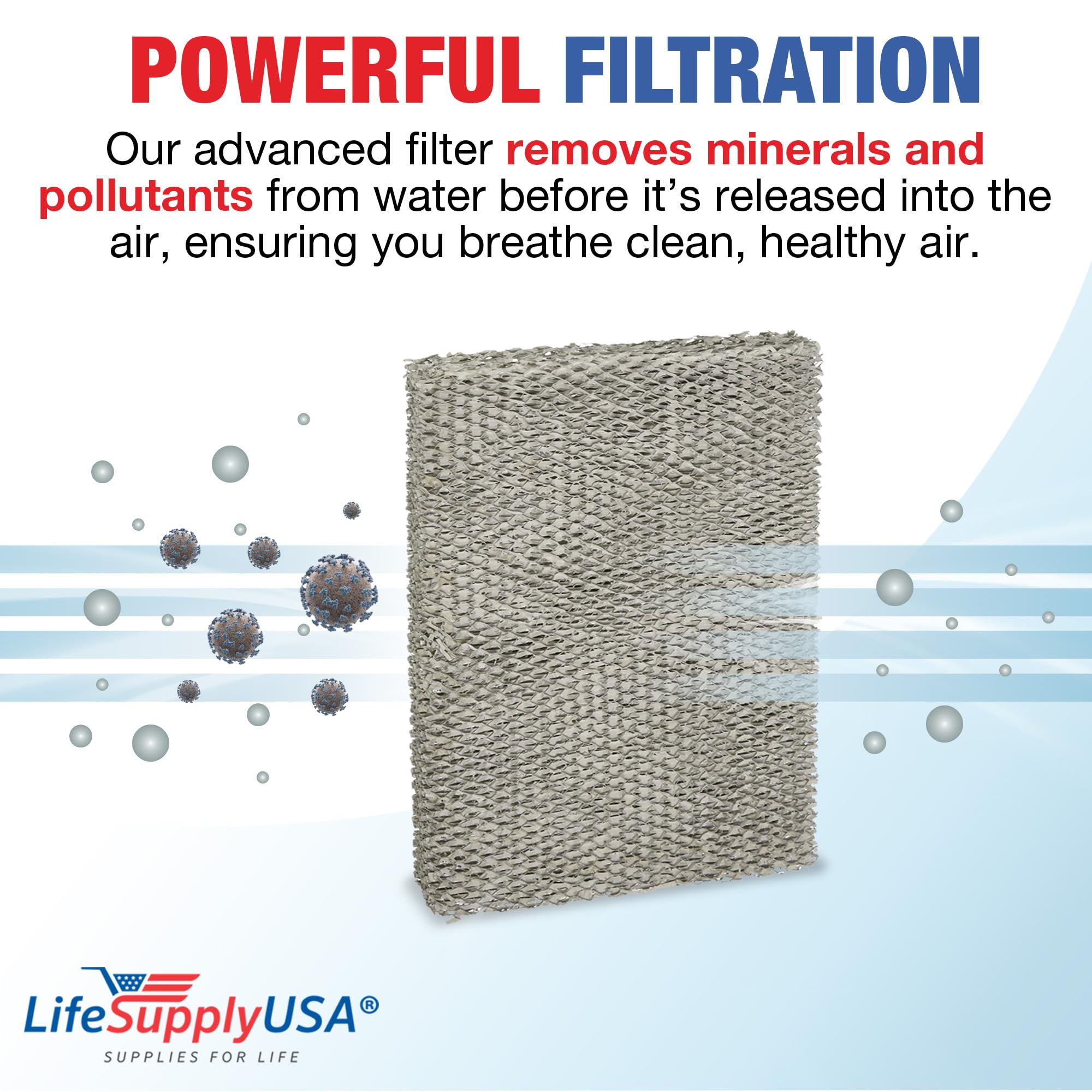 LifeSupplyUSA Humidifier Filter Replacement Evaporator Pad with Wick Compatible with Skuttle A04-1725-051, 2001, 2101, 2002, 2102 White-Rodgers, Goodman
