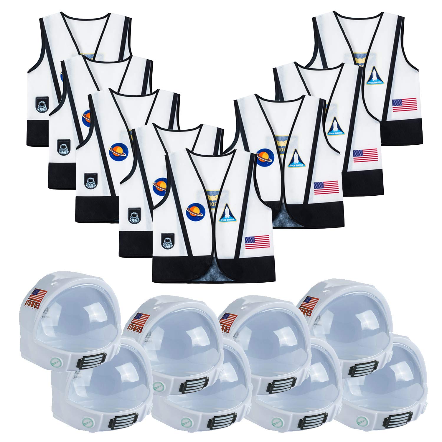 Tigerdoe - Astronaut Costume for Kids - Vests, Helmets, and Astronaut Party Favors - Outer Space Party - NASA Party (Astronaut Vests and Helmets)