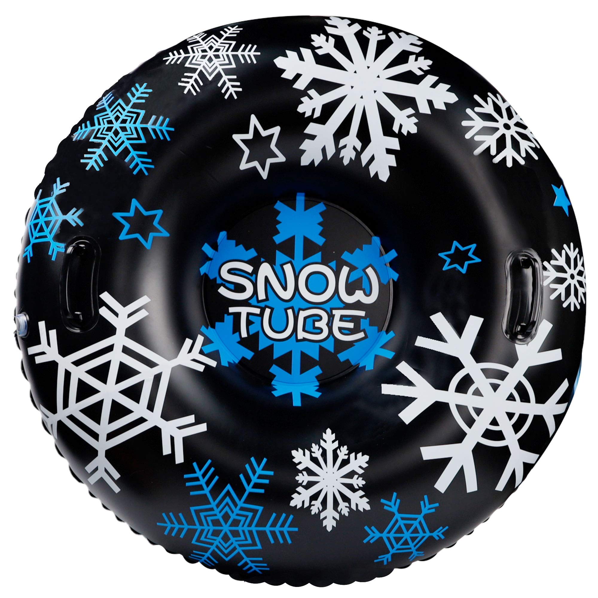 Cllayees 48 Inches Inflatable Snow Tube, PVC Snow Sled Thick Large Sledding Pipe, Heavy Duty Snow Tube with Handles for Adults