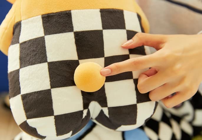 KAKAO Official Merchandise-Checkerboard Pattern Flat Pillow Cushion_Ryan in Checkerboard Pattern Pants and Choonsik in Half Black (Ryan 15.7 inch)