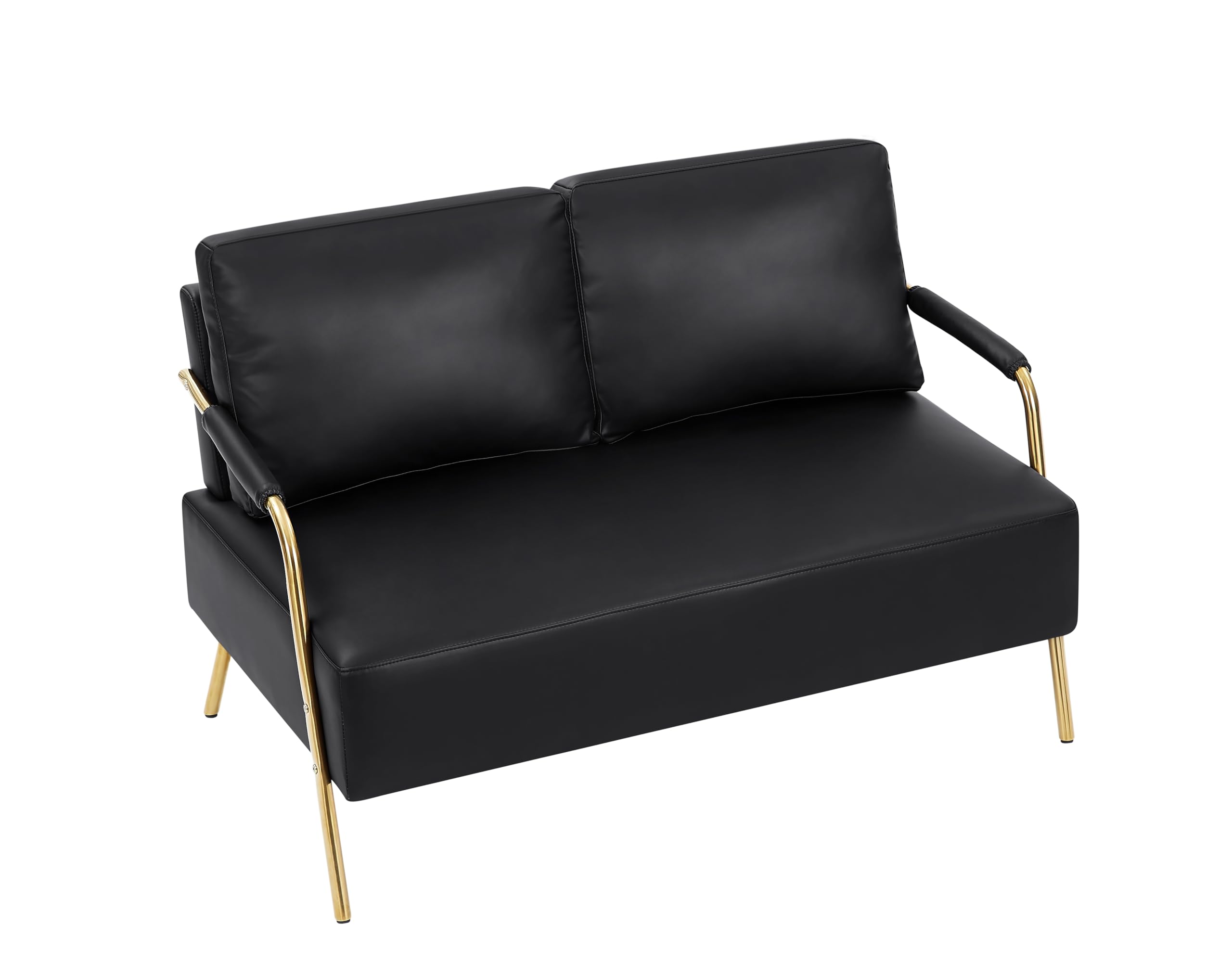 DiMorture 49.6" Loveseat Couch, Small Love Seat Sofa Couches for Living Room, Comfy 2-Seater Sofas Couch for Bedroom Living Room Apartment Office, Fast Assembly, Black