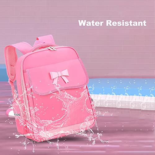 HT HONOR . TRUST Kids Backpack for School Girls Elementary Kindergarten Lightweight School Bag for Little Girl 15inch Pink Bookbag for Children