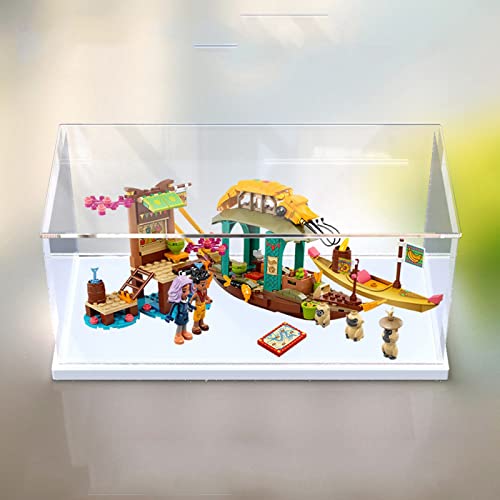 Display Box Compatible with lego 43185 Boun's boat Display Case, Model Collectibles Dustproof Display Case (No Building Block Model) (white background)
