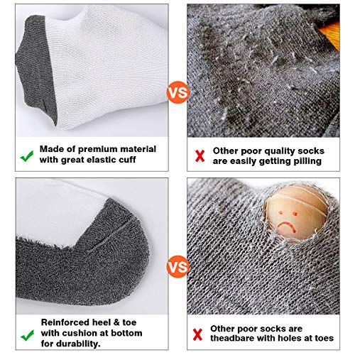 COOVAN 10 Pairs Mens Cushion Ankle Socks Men 10 Pack Low Cut Comfort Breathable Casual Socks