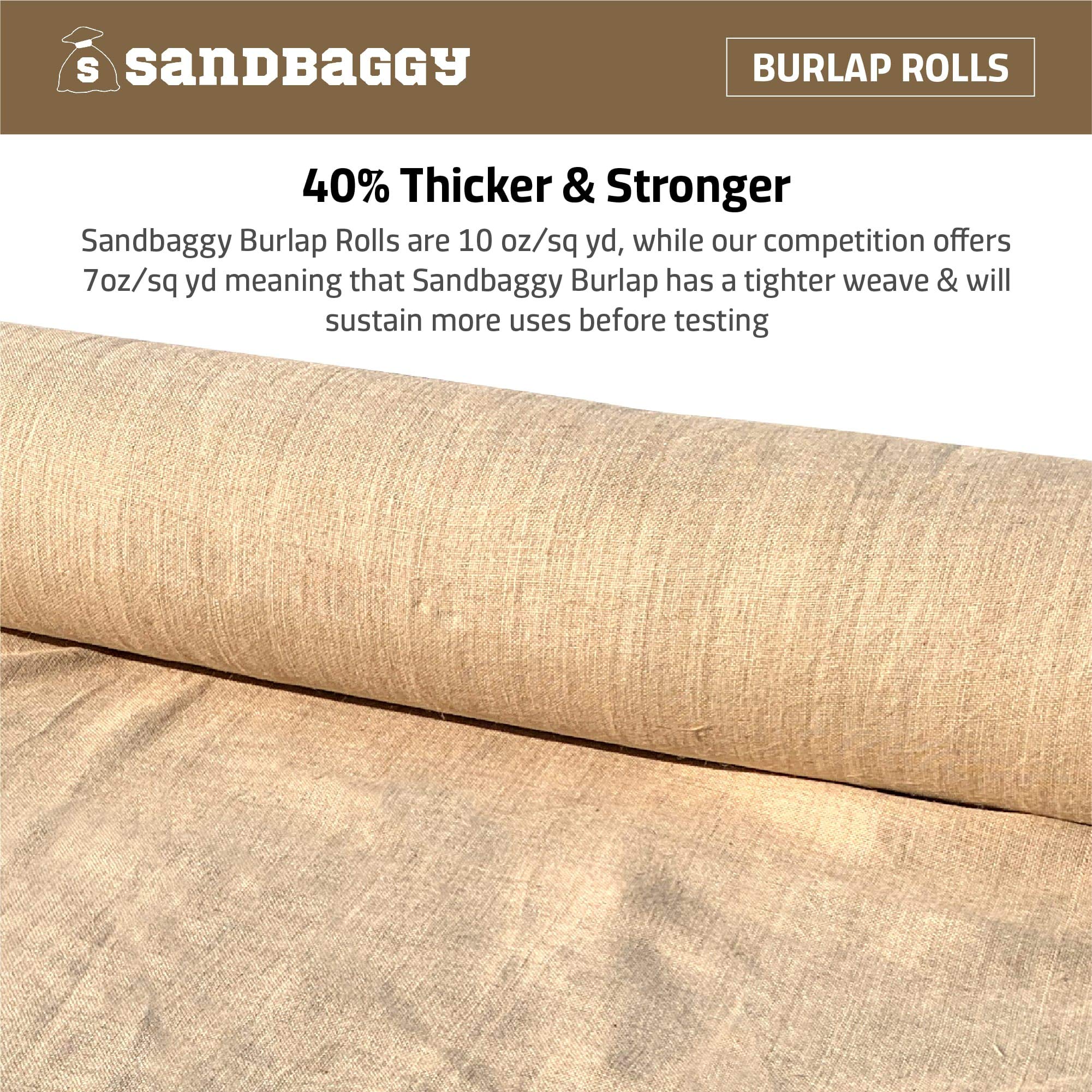 Sandbaggy Burlap Fabric Roll | 1 Roll - Extra Wide 72 inch Width by 300 ft Length | 30% Thicker Than Competition | Constructed from Industrial Grade Burlap Fiber | Home Decor & Weddings, Plant Covers