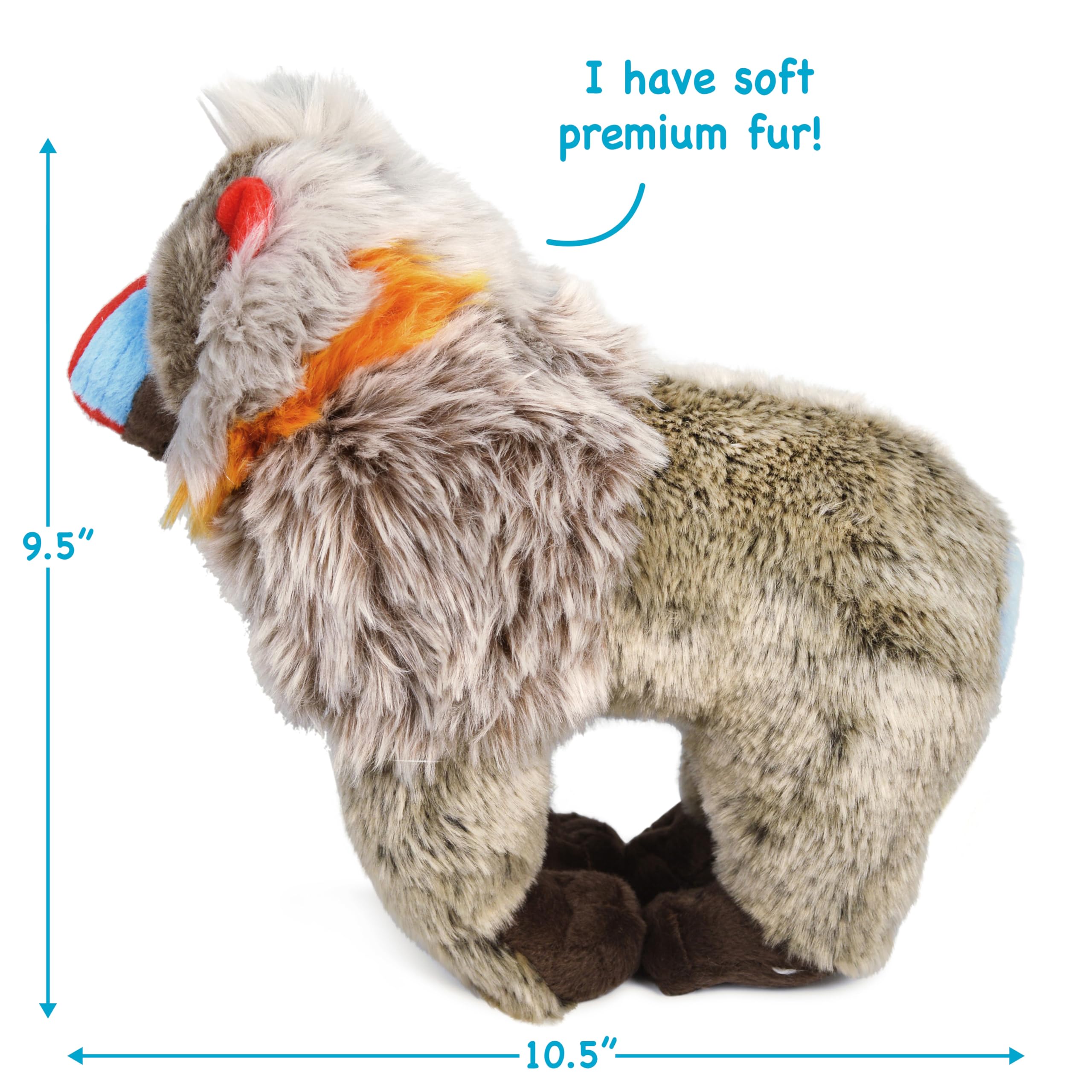 TigerHart Mambo The Mandrill - 10.5 Inch Stuffed Animal Plush Baboon