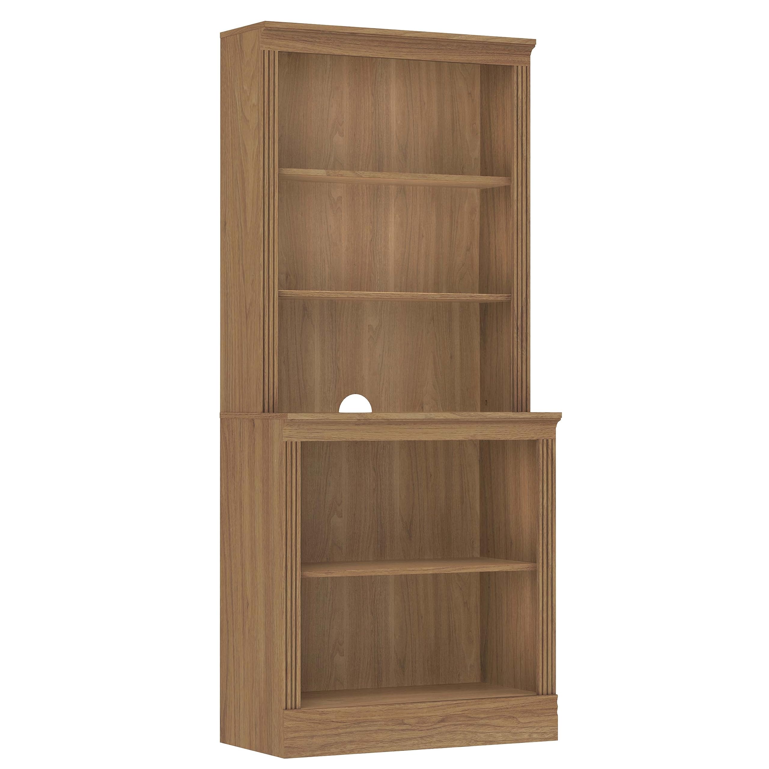 JAHRSTIM Bookshelves and Bookcase Floor Standing 5 Tier Display Shelves Organizer and Storage, 72in Tall Bookshelf for Home Office, Living Room, Bed Room, Kitchen, Oak