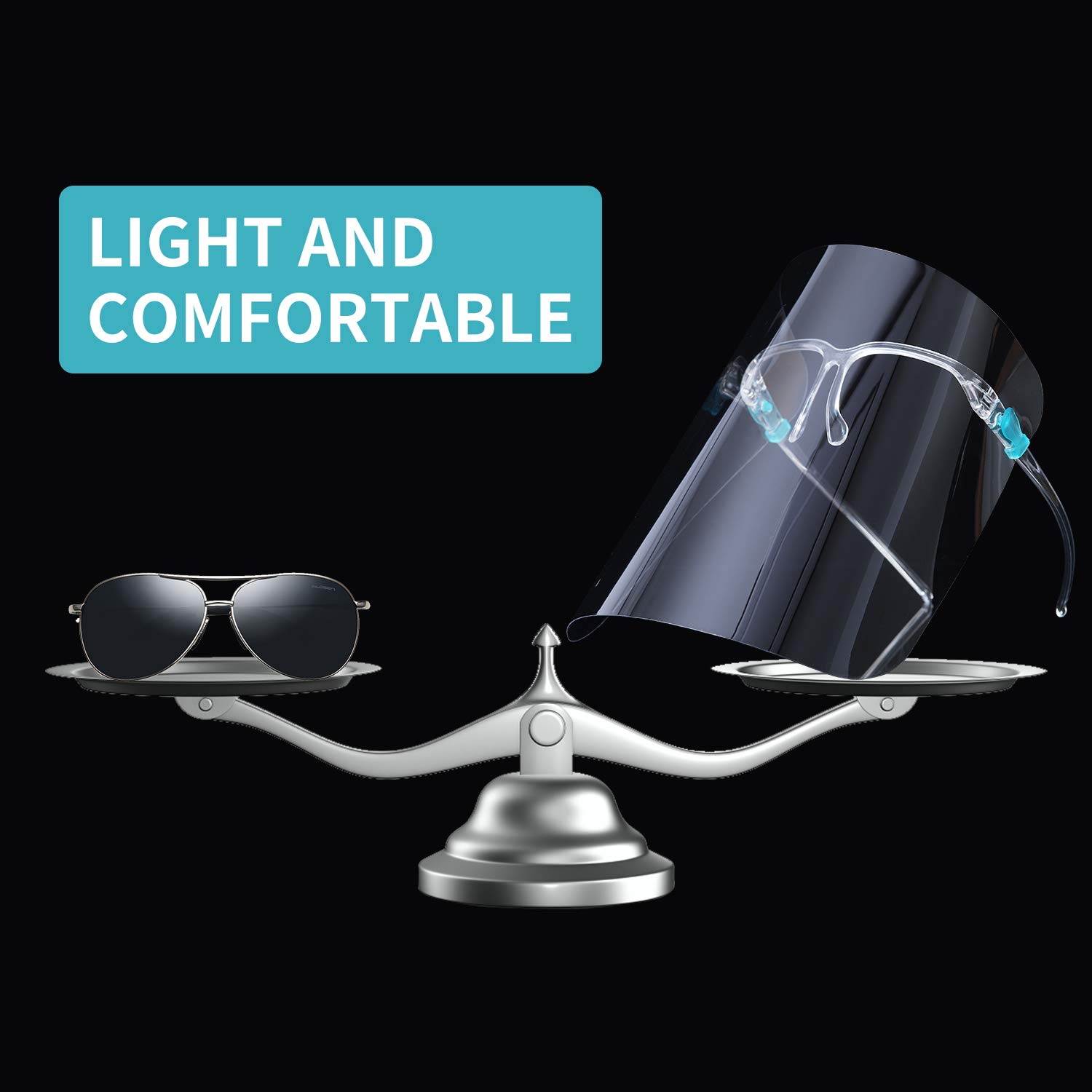 Clear Face Shield,Reusable Face Shields For Women and Men,Protective Face Shield Set for Full Face Protection from Droplets and Saliva with 3 Reusable Glasses and 6 Replaceable Anti Fog Shields