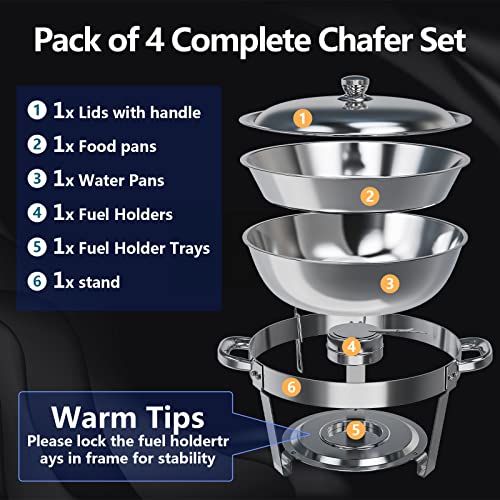 NPOUE Chafing Dish Buffet Set 5 QT Stainless Steel Buffet Servers And Warmers, Chaffing Servers With Covers, Catering, Chafer,Food Warmer For Partiesā¦