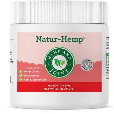Green Pet Organics Natur-Hemp Joint Soft Chews for Dogs - Natural Treats with Hemp Oil, Glucosamine, Chondroitin, & MSM - Joint Relief & Support for Dogs - 60 Soft Chews