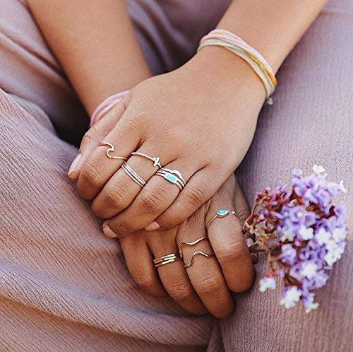 Pura Vida Rose Gold Coated Wave Ring - Gold Plated .925 Sterling Silver - Size 5