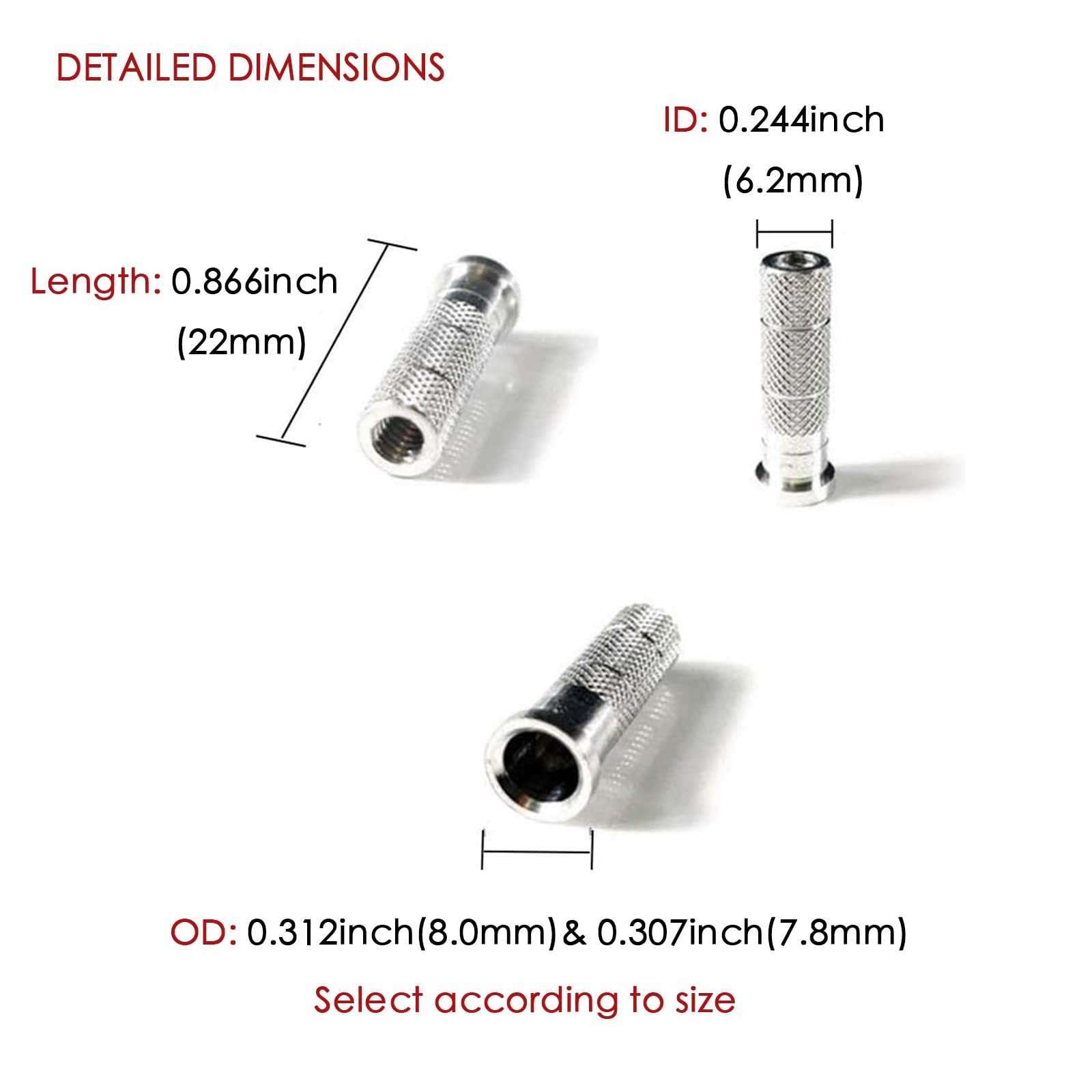 DIOLILI 12Pcs Archery Aluminum Inserts & 12Pcs Archery Arrow Shaft Protection Stainless Steel Explosion-Proof Ring for Hunting Bow Arrow Equipment Accessories
