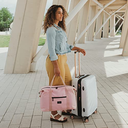 Jadyn Lola Travel Bag, Weekender/Overnight Duffel, Gym Tote Bag for Women (Pink Blush)