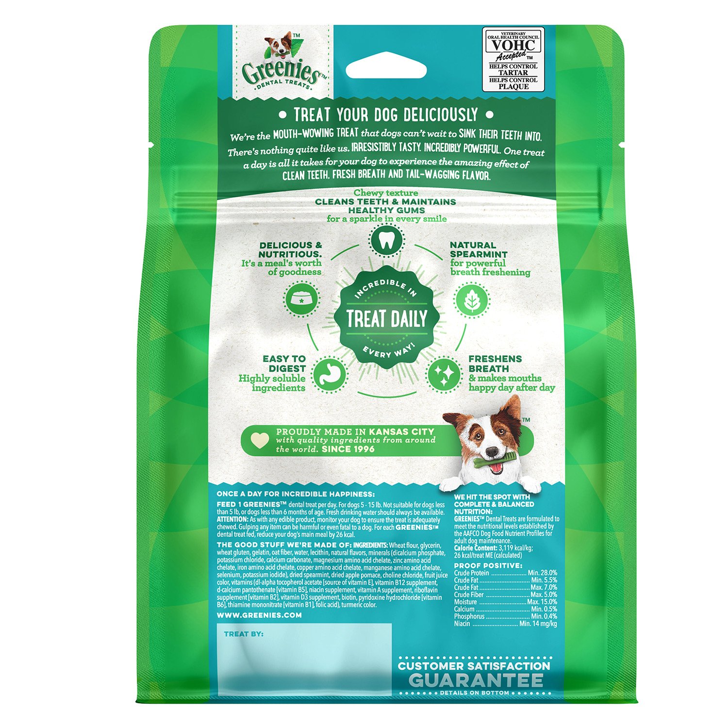 GREENIES Dental Chews Petite Treats for Dogs - TREAT-PAK Package 12 oz. 20 Treats