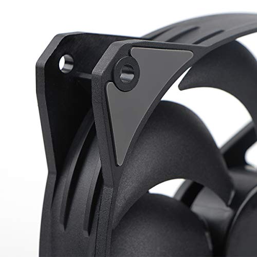 Case Fans, Supertimes Ultra Quiet Silent 9-Blade PC Cooling Fans 120 mm Long Life High Performance with Anti-Vibration Pads Black 3 Pack