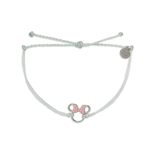 Pura Vida Silver Disney Minnie Mouse Bracelet - 100% Waterproof, Adjustable Band, Brand Charm - Winterfresh