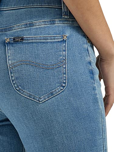 Lee Women's Ultra Lux Mid-Rise Demi Boot Crop Capri Jean, Vintage Grace, 10 Reg