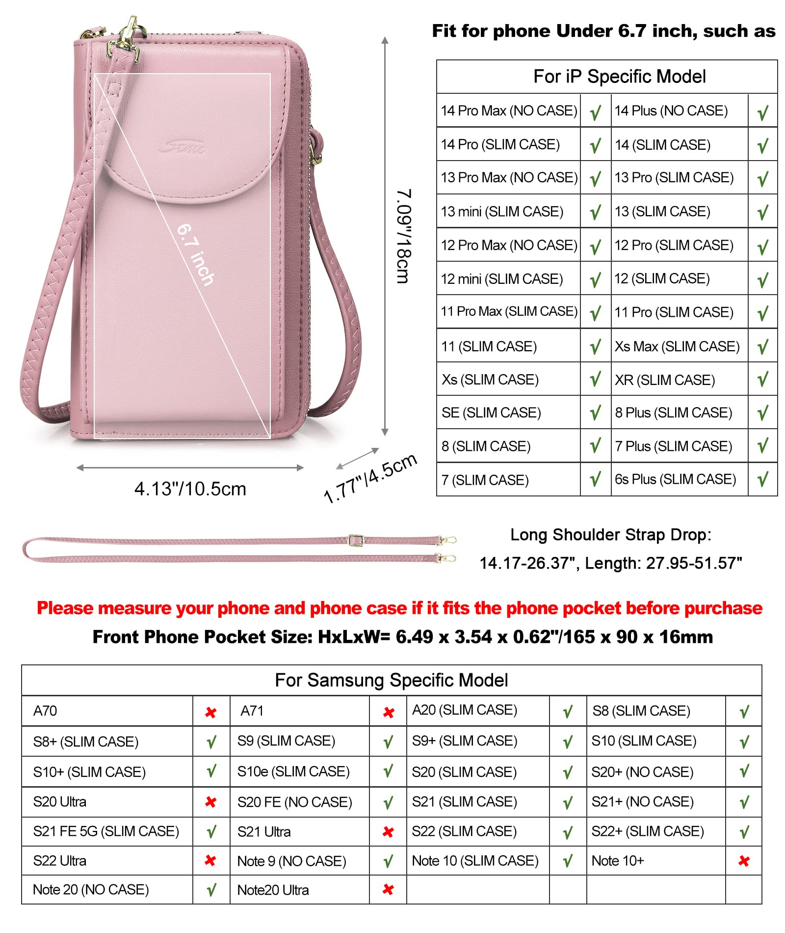 S-ZONE Small Crossbody Bags for Women Cell Phone Purse RFID Blocking Wallet Purses with Credit Card Slots