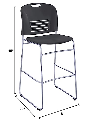 Safco Products Vy Bistro Height Sled Base Chair, Black