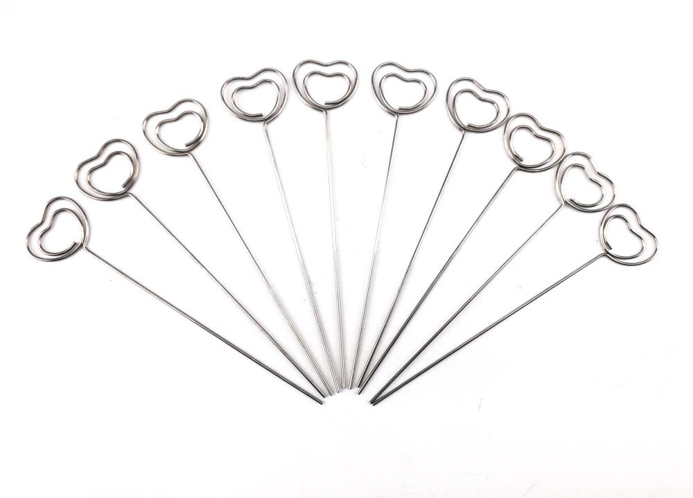 Honbay 30pcs DIY Heart Shape Ring Loop Craft Wire Clip Table Card Note Photo Memo Holder Metal Clamp Clay Cake Decoration Accessories