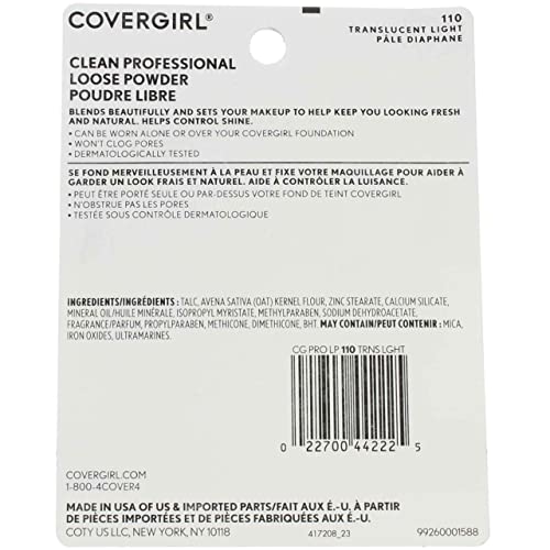 CoverGirl Professional Loose Powder, Translucent Light [110] 0.70 oz (Pack of 3)