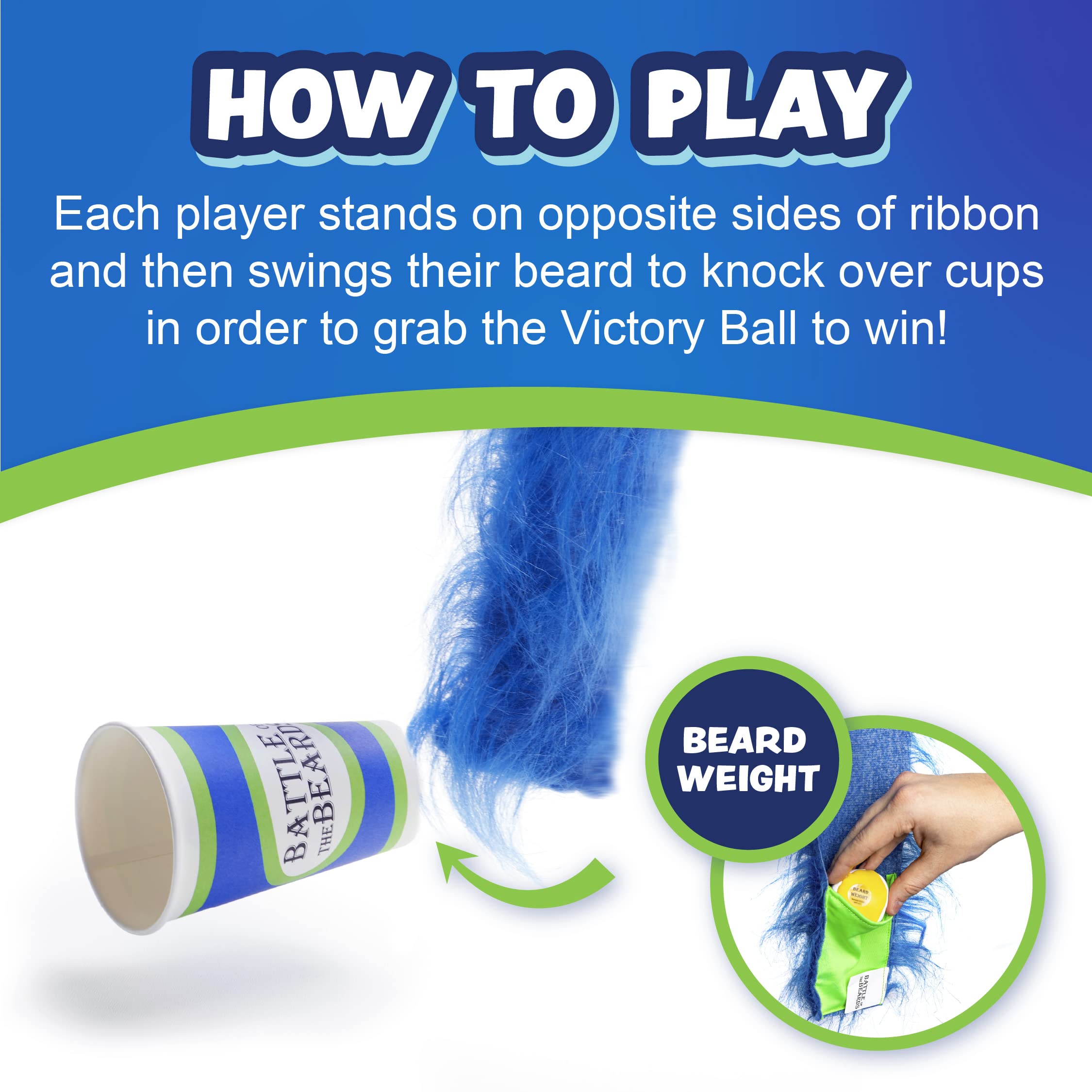 Squirrel Products Battle of The Beards Funny Party Game, White Elephant Minute to Win It Game for Kids & Adults, Family Game Night Activity for Ages 6+