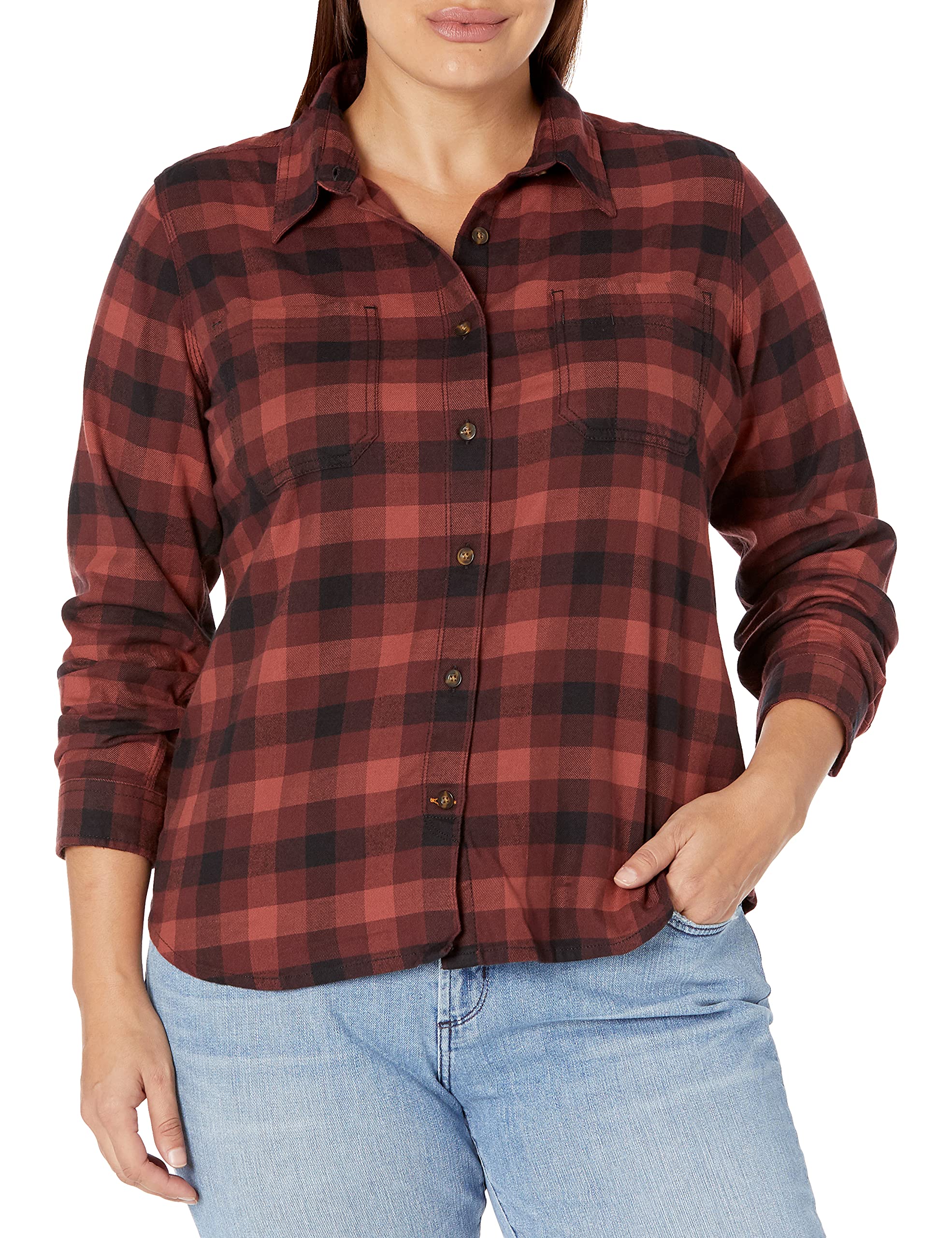 Carhartt Women's Rugged Flex Hamilton Shirt (Regular and Plus Sizes), Gravel, Small