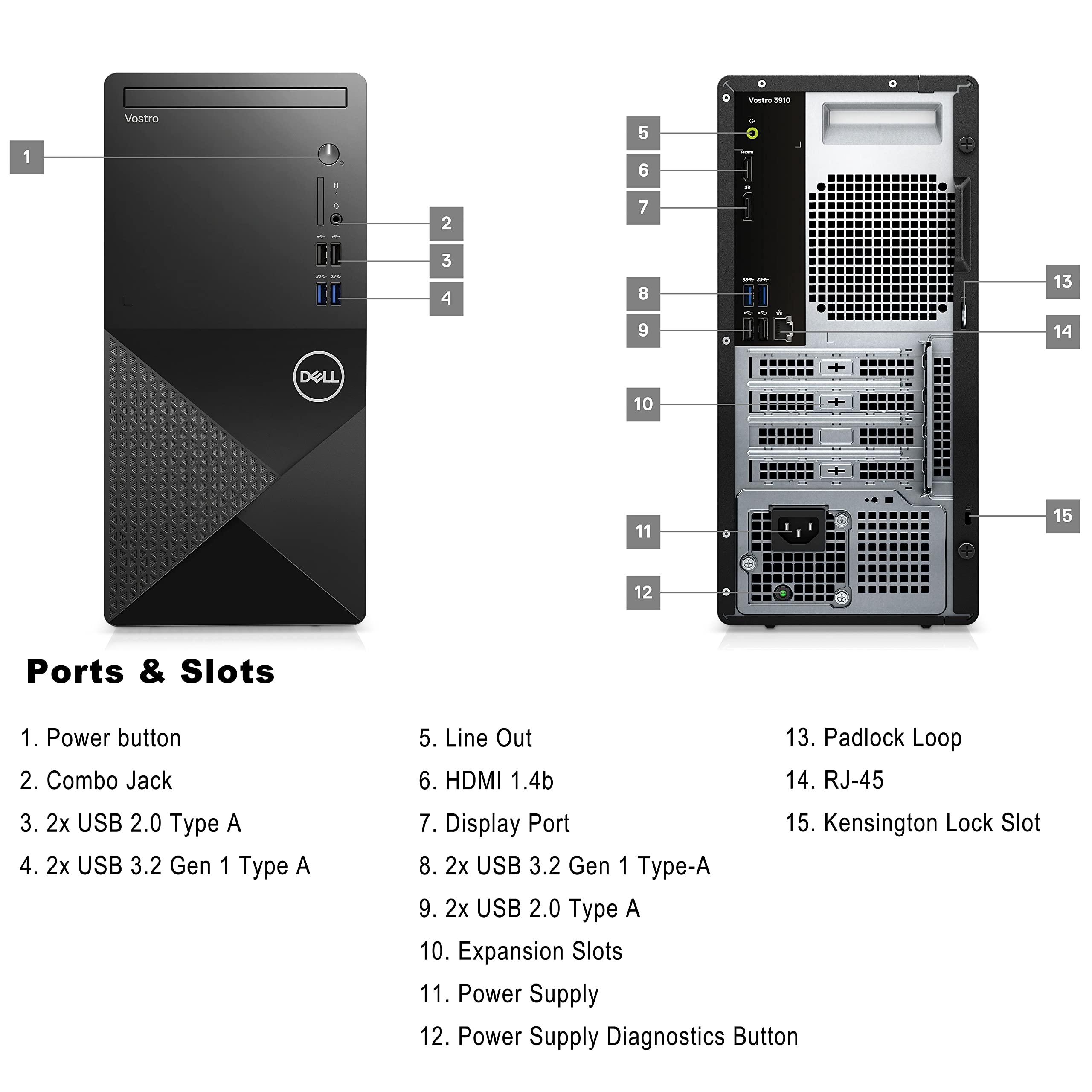 Dell 2023 Vostro 3910 Tower Business Desktop Computer, 12th Gen Intel 12-Core i7-1270, 64GB DDR4 RAM, 2TB PCIe SSD, DVDRW, 802.11AC WiFi, Bluetooth 5.0, Keyboard and Mouse, Windows 11 Pro