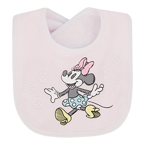 Disney 7-Pack Minnie Mouse Meadow Baby Bibs, Lightweight Feeding Teething & Drooling Infant and Toddler Cloth Bib