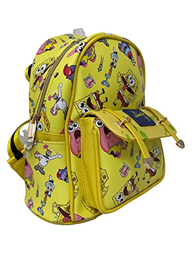 KBNL SpongeBob SquarePants 11" Faux Leather Mini Backpack Yellow