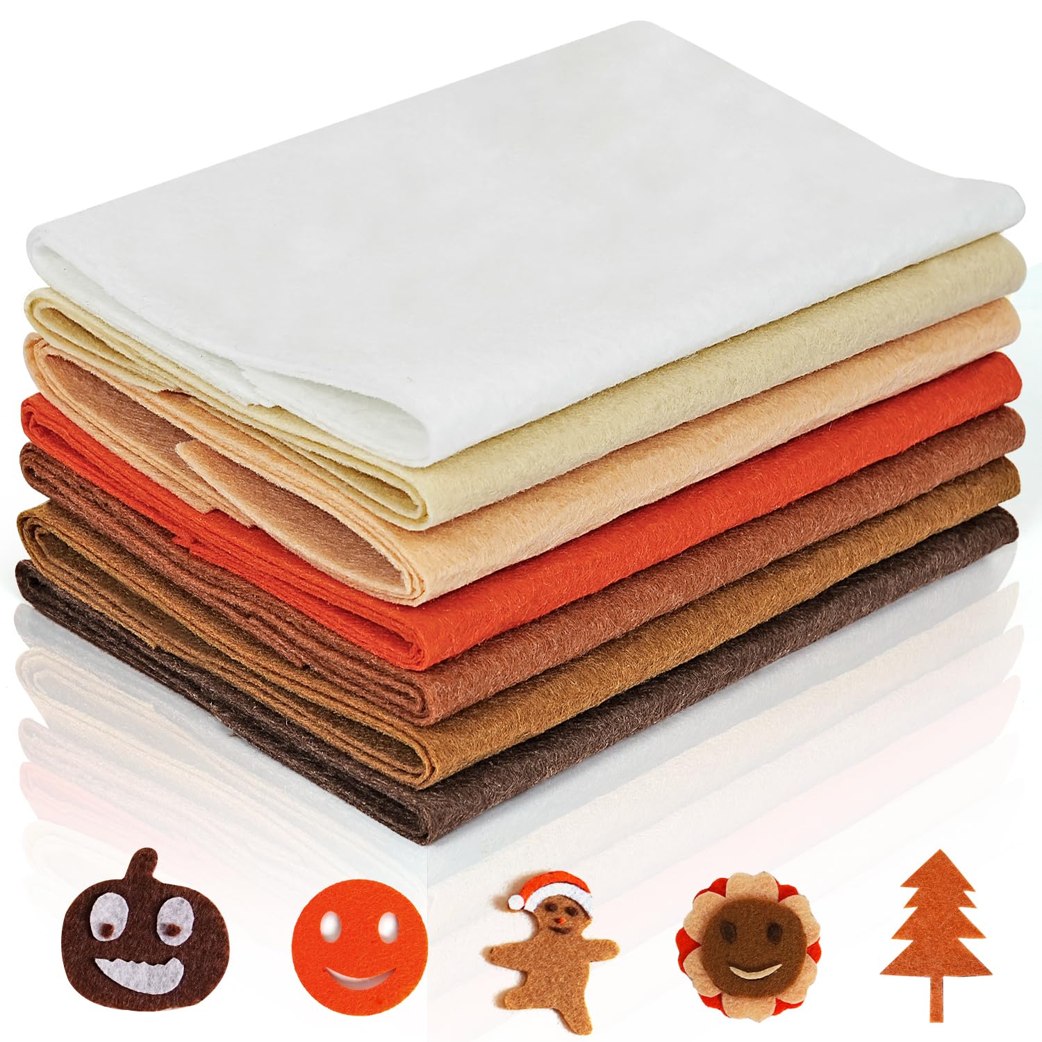 Felt Fabric Sheets 8 x 12 Inches, 21 PCS Brown Felt Sheets for Crafts, Assorted Colors Felt Sheets Bulk, Soft Felt Sheets Felt Paper for Sewing Needle Felting Patchwork Embroidery Party Decoration