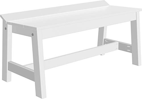 LuxCraft CafƩ Poly Outdoor Dining Bench (White, 41")