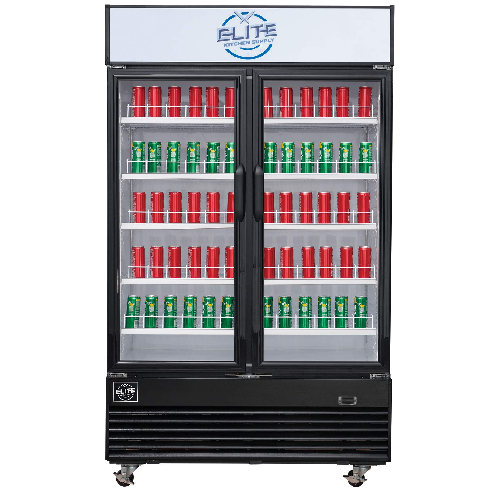 Elite Kitchen Supply Commercial ETL NSF 47" 34.4 cu. ft. Display Merchandiser Refrigerator with Glass Doors in Black