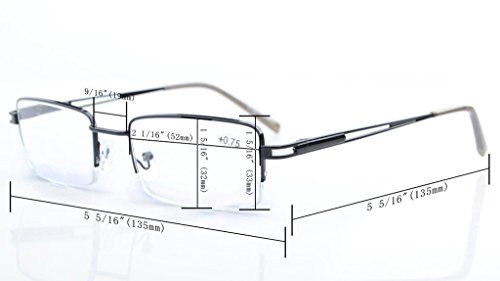 CessBlu Blue Light Filter Glasses for Computer Screen Reading Women Men Half-rim Reader(Gunmetal)+2.25