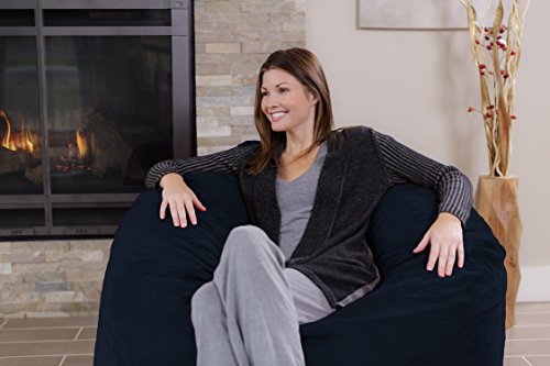 Chill Sack Bean Bag Chair: Giant 4' Memory Foam Furniture Bean Bag - Big Sofa with Soft Micro Fiber Cover - Navy