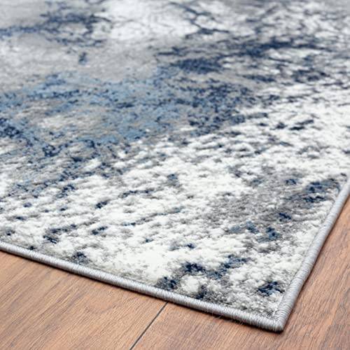 LUXE WEAVERS Cambridge Collection Abstract Area Rug 1685 Blue 5x7