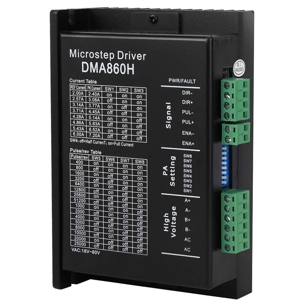CNC Stepper Motor Driver, 18β80VAC Stepper Motor Driver, Stepper Motor Accessories Good Performance DMA860H for Stepper Motor