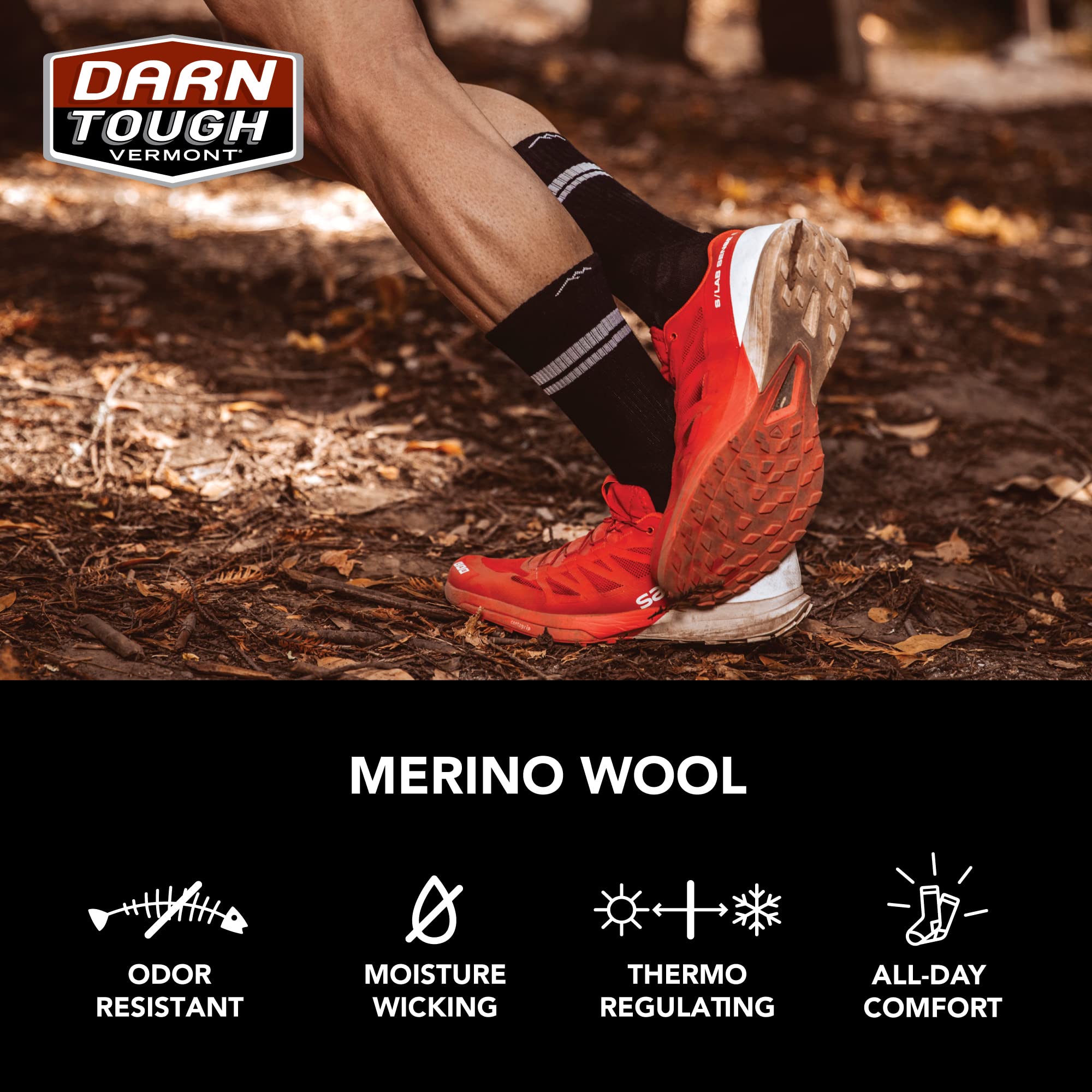 Darn Tough Men's Element No Show Tab Lightweight with Cushion Running Sock (Style 1101) - Cobalt, Medium
