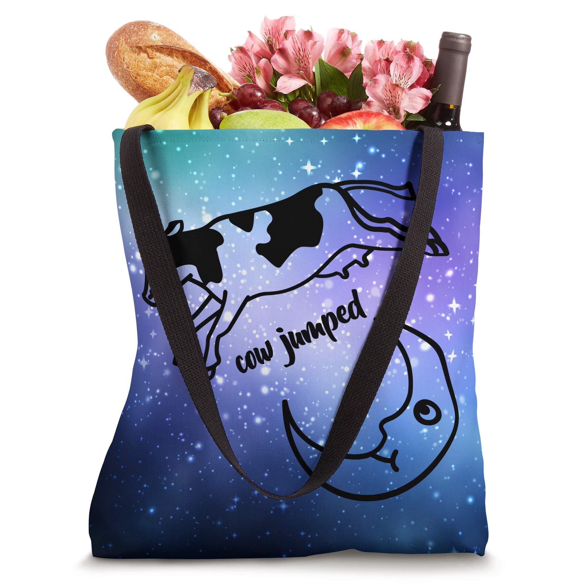 Cow Moon Sleep Galaxy Star Themed Baby Bedroom Crib Nursery Tote Bag