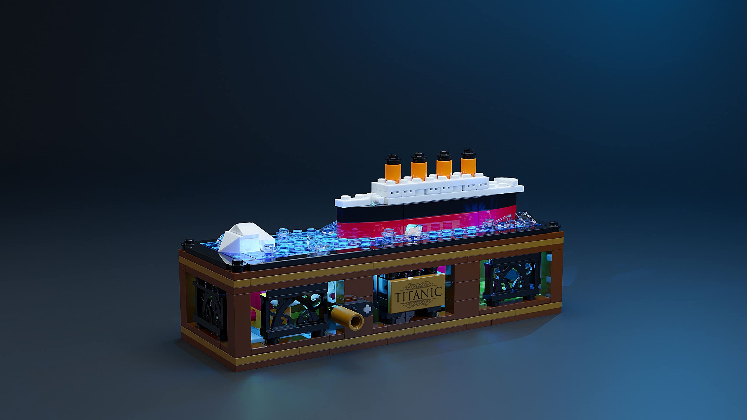 Brick Loot Iceberg Titanic Building Blocks Set with Light Kit & Motion, Toy Ship Model, Building Bricks Sets for Adults or Kids 6 Year Old +, Home Decor, Compatible with All Major Brands (319 Pieces)