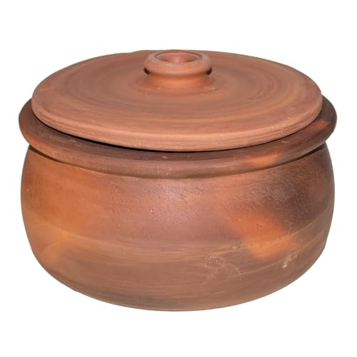 Handmade Unglazed Clay Pot with Lid, Traditional Casserole Terracota, Natural Earthen Cookware, Clay Pot, Traditional Rice Cooking, Terracotta Pan Cooking Korean, Indian, Mexican Dish