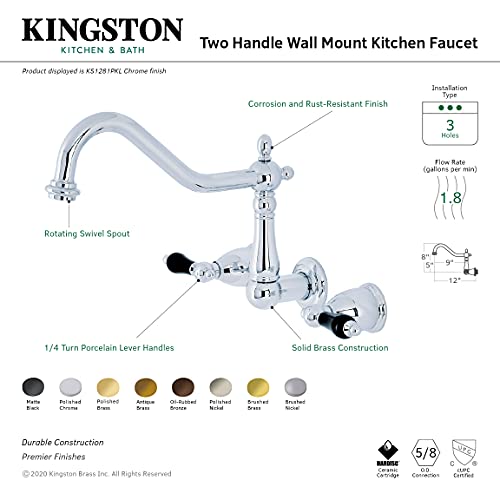 Kingston Brass KS1286PKL Duchess Kitchen Faucet, Polished Nickel