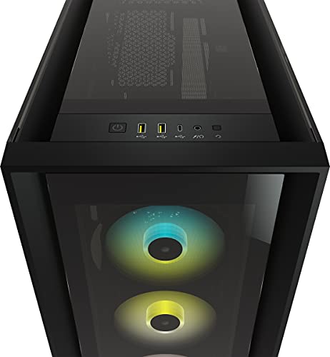 Corsair iCUE 5000X RGB Tempered Glass Mid-Tower ATX PC Smart Case - Black