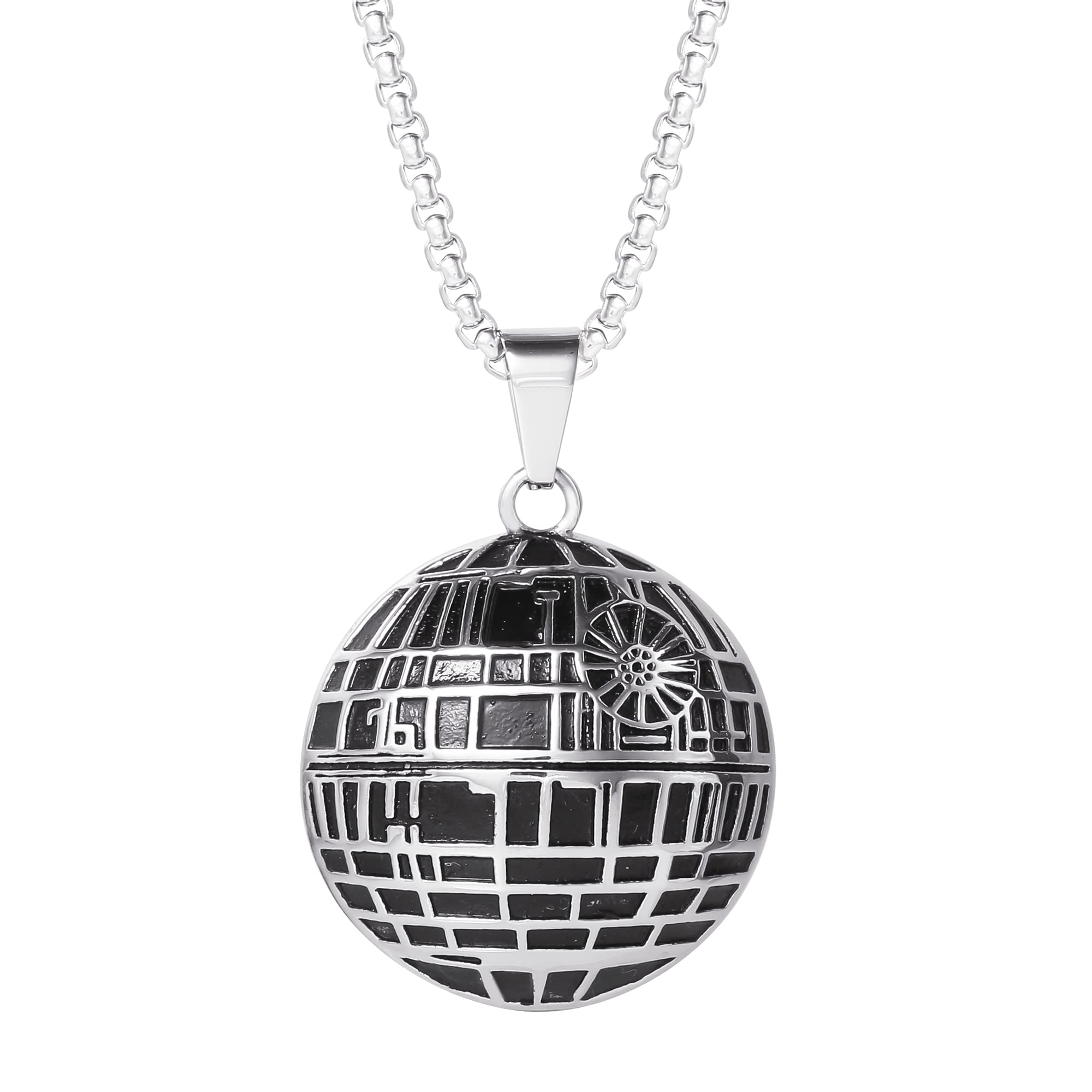 Disney Star Wars Mythosaur Pendant, The Mandalorian Necklace, Stainless Steel, 22" Box Chain