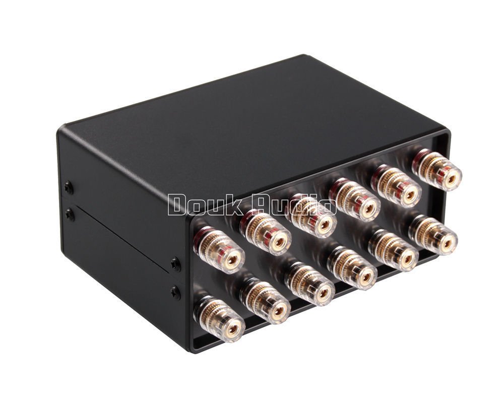 Nobsound Stereo 2(1)-in-1(2)-Out Amplifier/Speaker Banana Female Audio Splitter/Switcher Passive Selector
