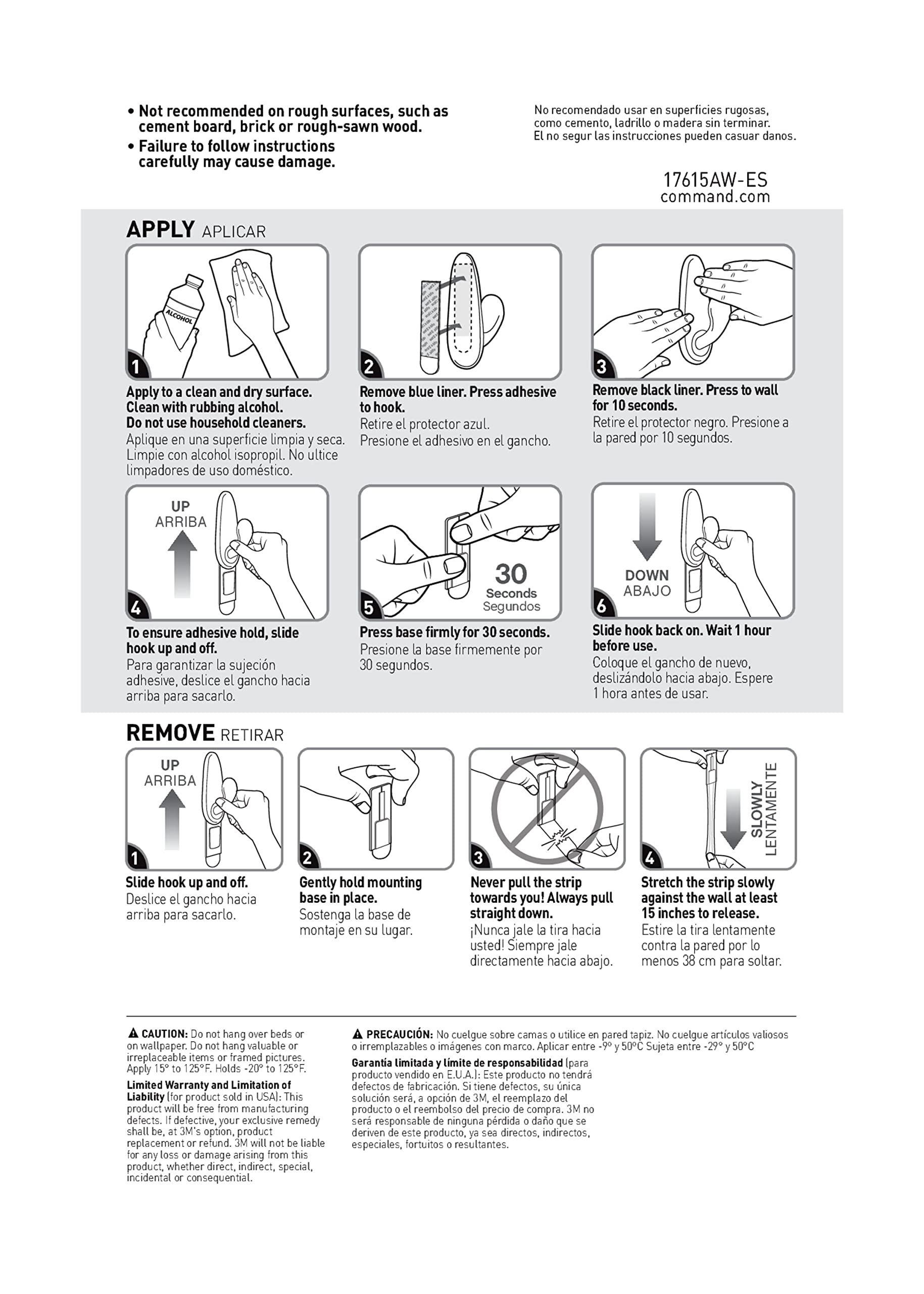 Command Plastic 17615AW-ES-E 051141976914 Outdoor Refill Strips, 4, White