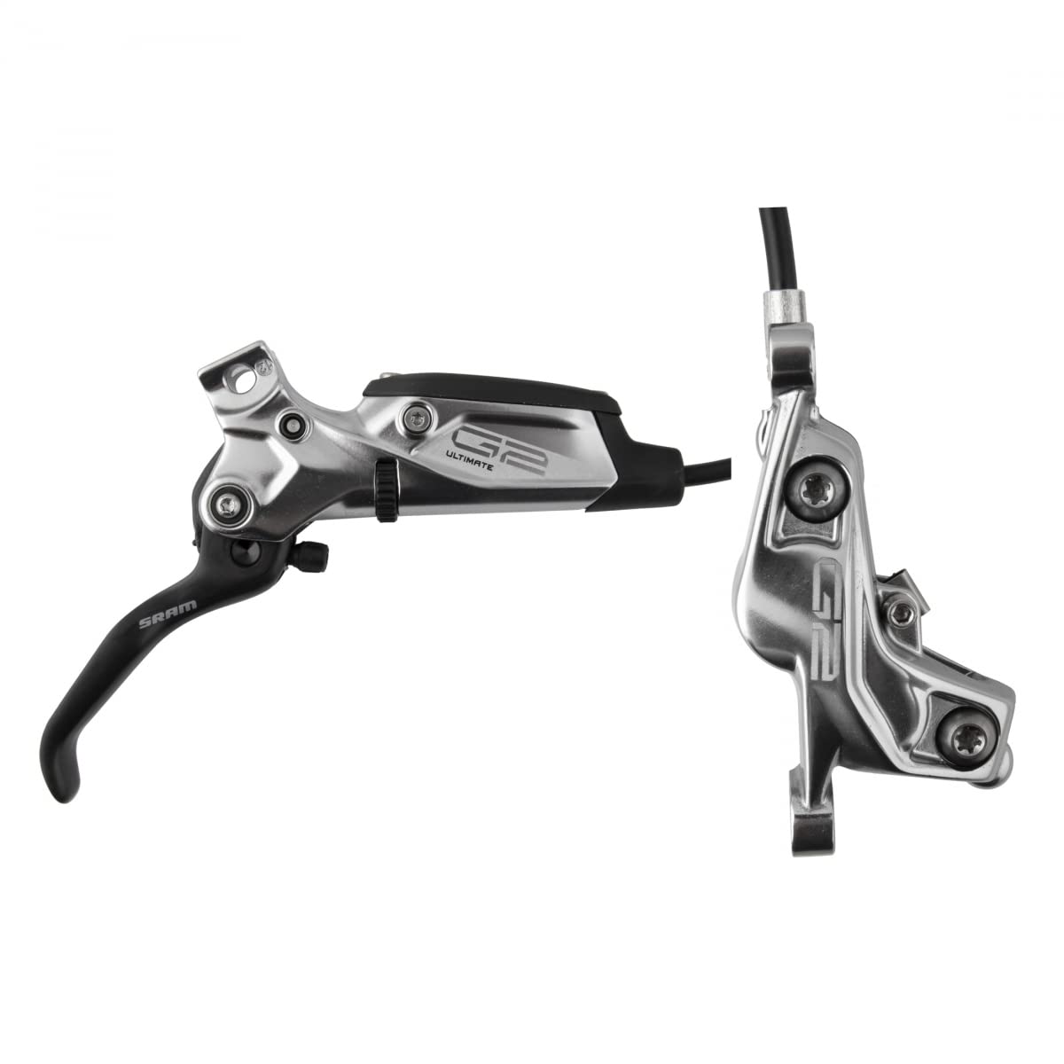 SRAM G2 Ultimate Disc Brake and Lever - Front, Hydraulic, Post Mount, Carbon Lever, Titanium Hardware, Polar Grey Anodized, A2