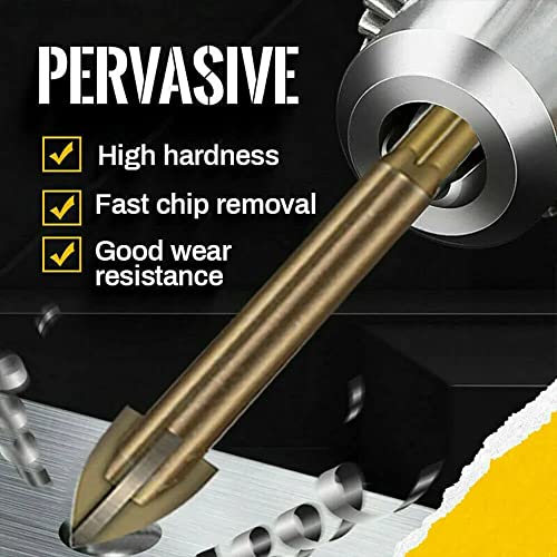 Efficient Universal Drilling Tool 5pcs, Cross Alloy Drill Bit, High-Grade Alloy Hole Opener, Tile Drill Bits Ceramic Diamond, Wall Drilling Auxiliary, Plexiglass Drill Bit Set (5Pc,3/4/5/6/7)