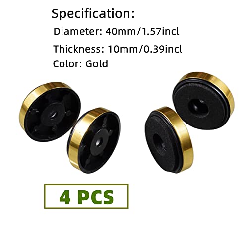 Sam&Johnny 4Pcs Speaker Spikes Stand Feets Audio Active Speakers Repair Parts Accessories DIY for Home Theater Sound System etc(Gold)